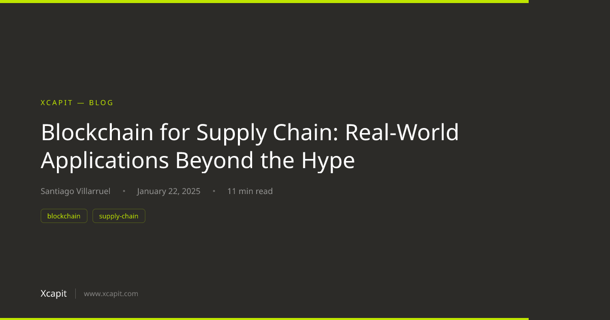 Blockchain for Supply Chain: Real-World Applications Beyond the Hype ...