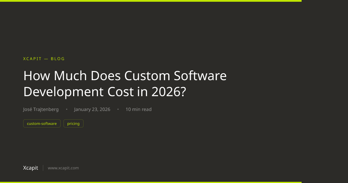 How Much Does Custom Software Development Cost in 2026? | Xcapit
