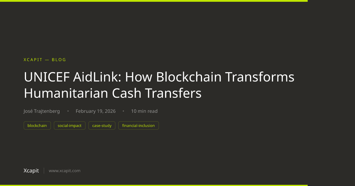 UNICEF AidLink: How Blockchain Transforms Humanitarian Cash Transfers ...